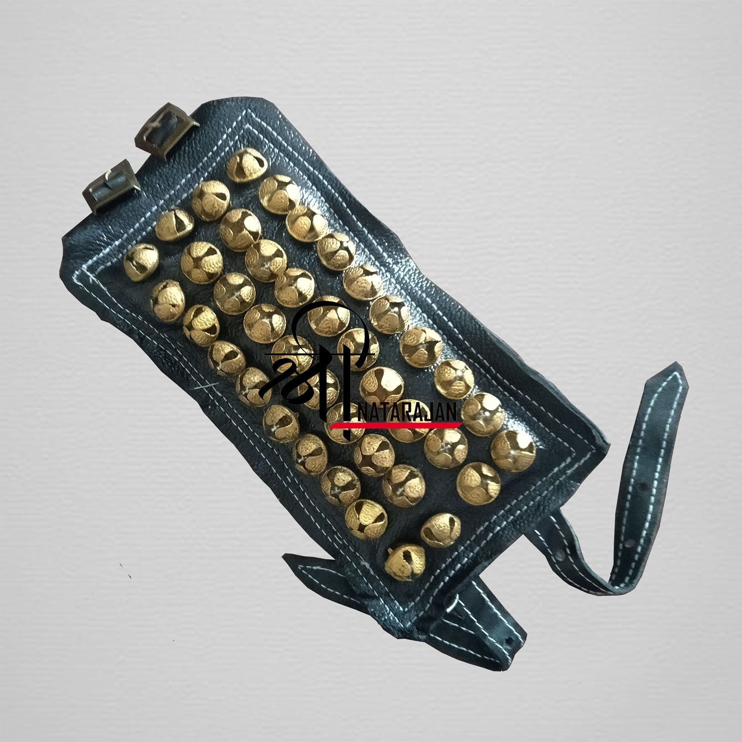 Handmade 4 Line Black Leather with Belt Bharatnatyam Ghungroo Pads ...